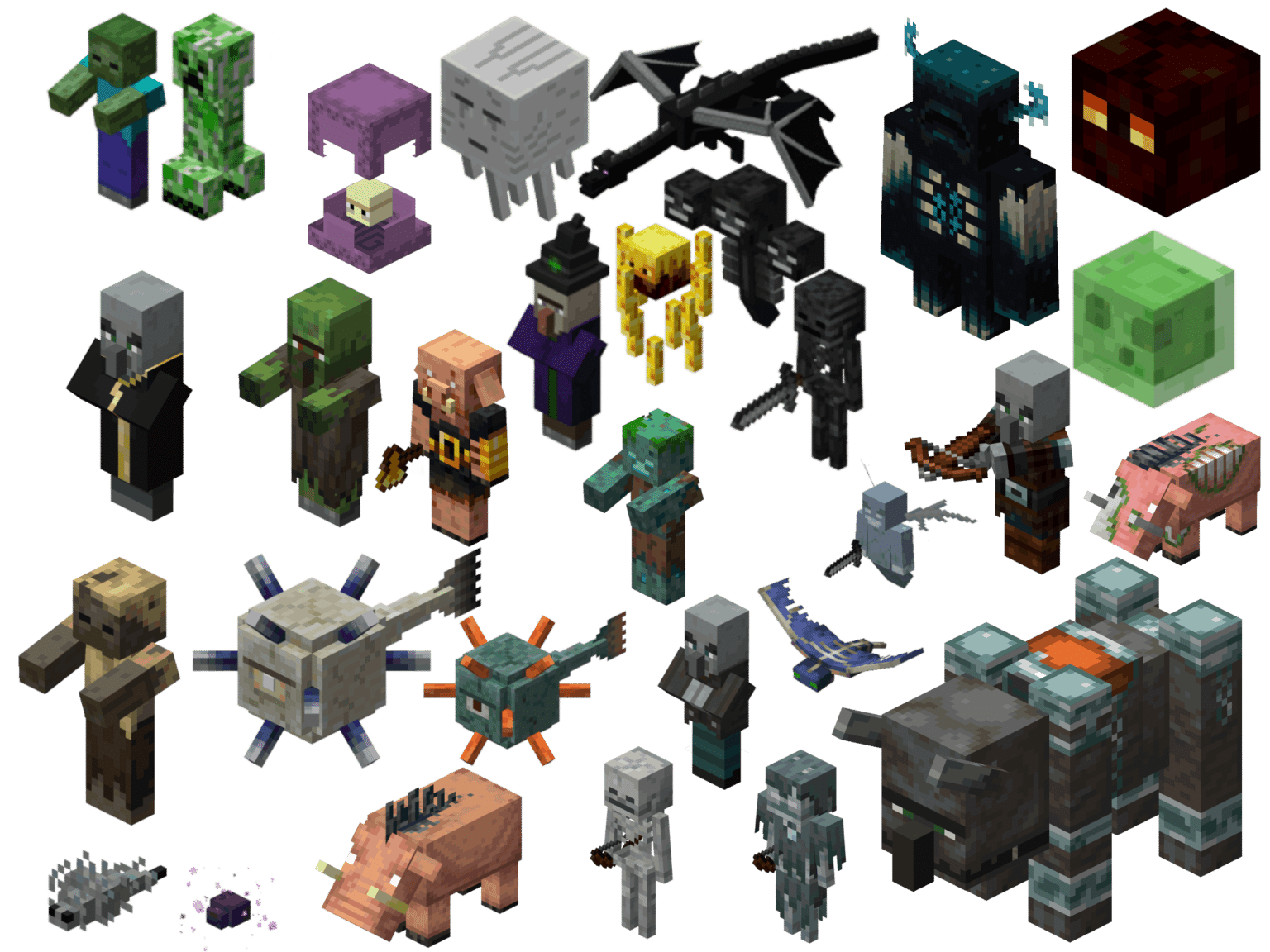 Todos os mobs do Minecraft: Hostis e chefes! - Clube do Vídeo Game