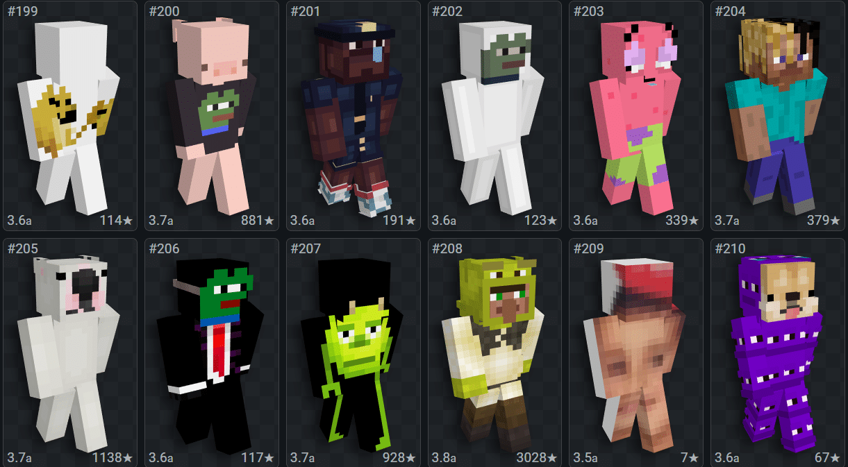 Skin de Minecraft meme: Engraçadas. populares e mais! - Clube do Vídeo Game